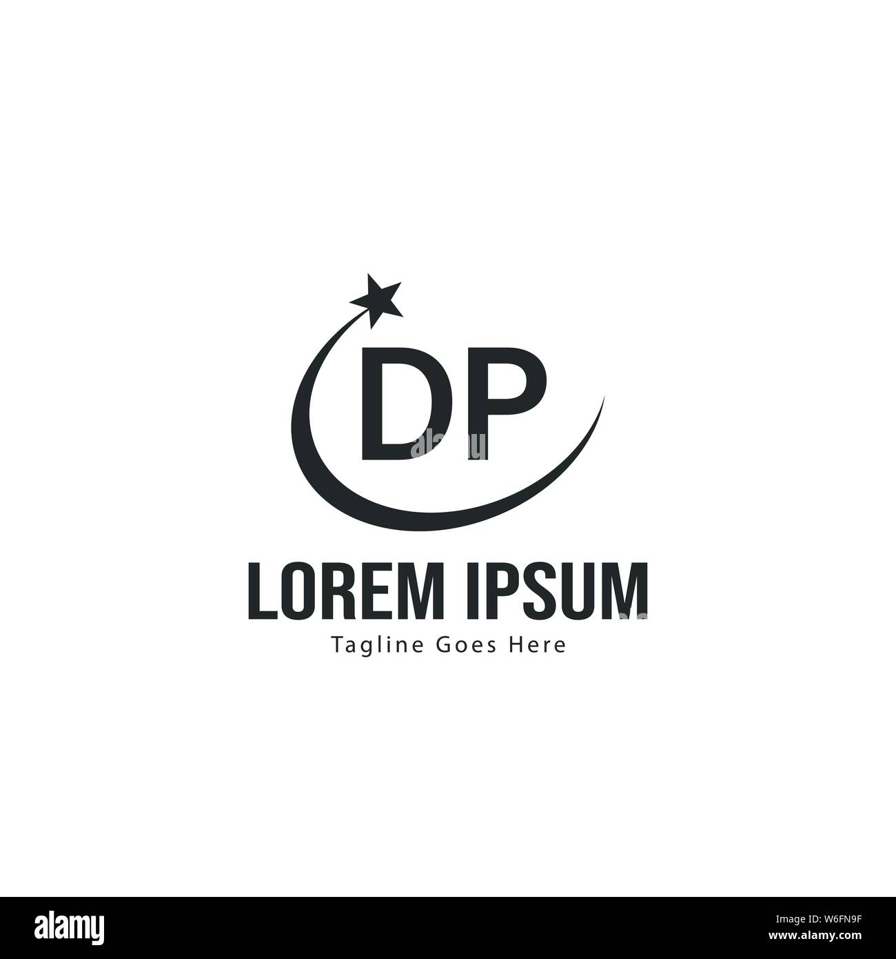 Initial DP logo template with modern frame. Minimalist DP letter logo ...