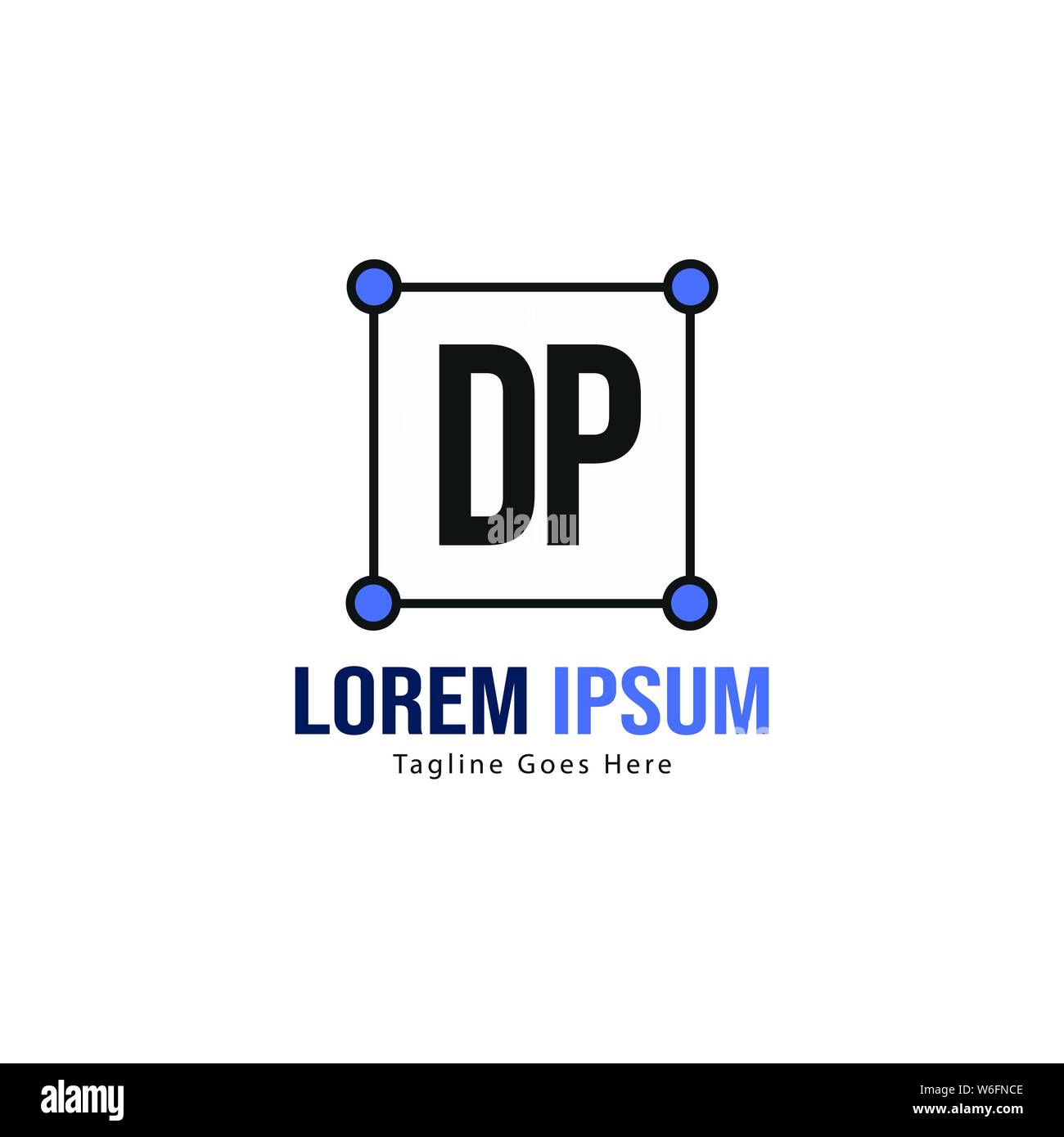 Initial DP logo template with modern frame. Minimalist DP letter logo ...