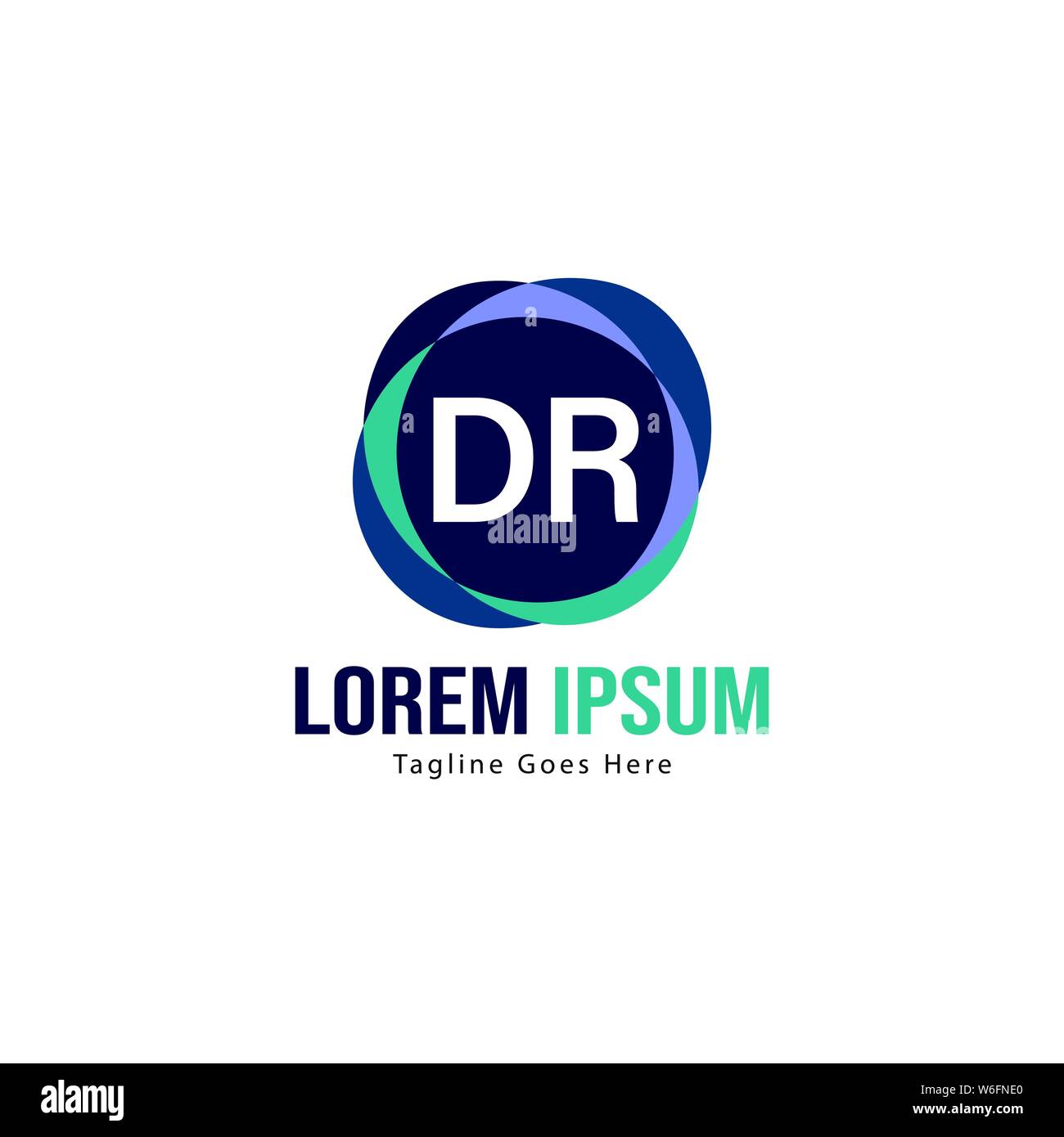 Initial DR logo template with modern frame. Minimalist DR letter logo ...