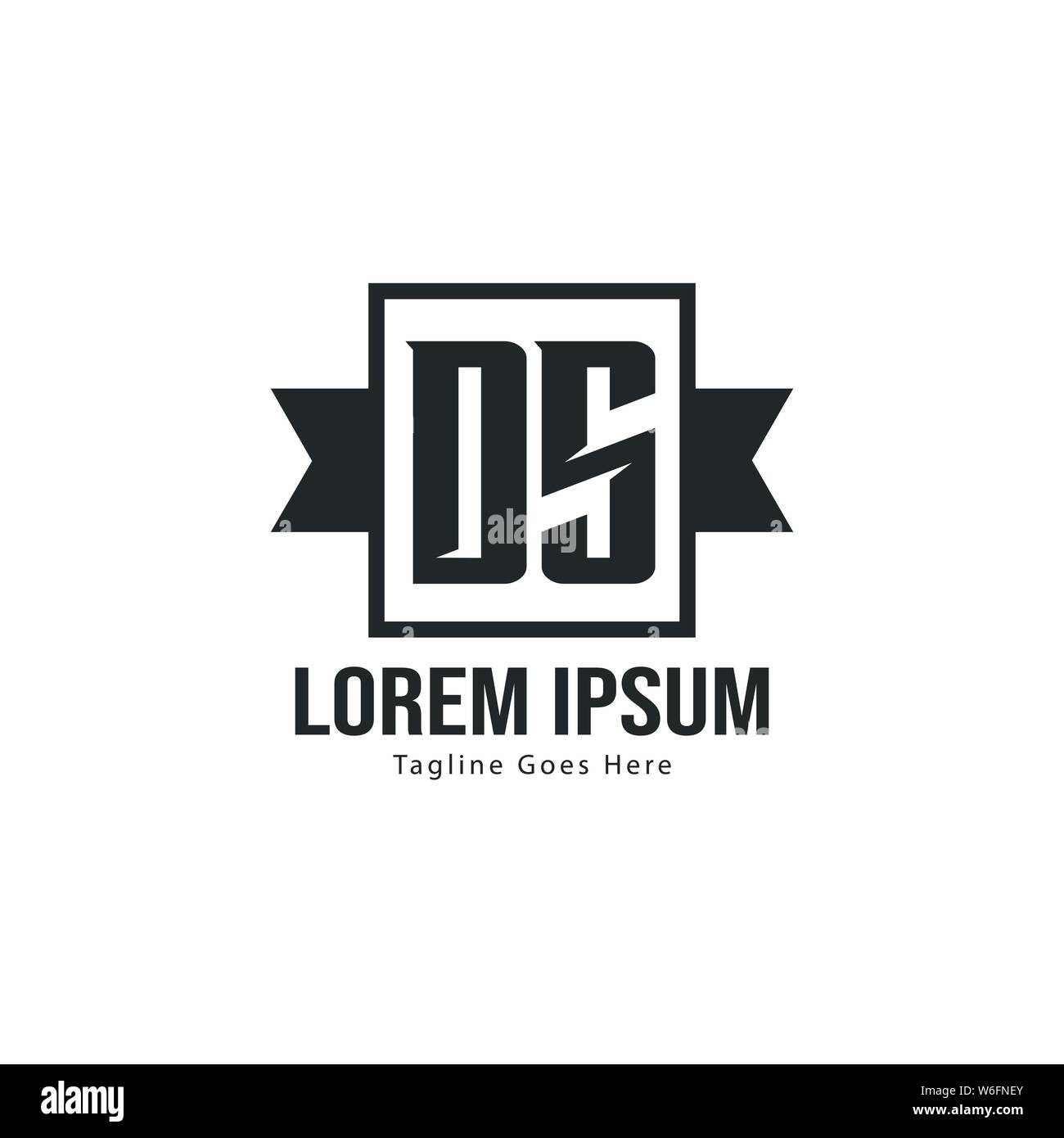 Initial DS logo template with modern frame. Minimalist DS letter logo ...