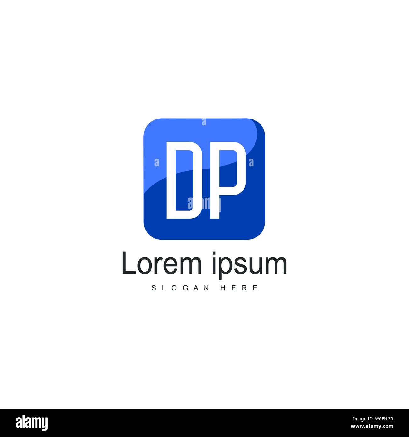 Initial DP logo template with modern frame. Minimalist DP letter logo ...