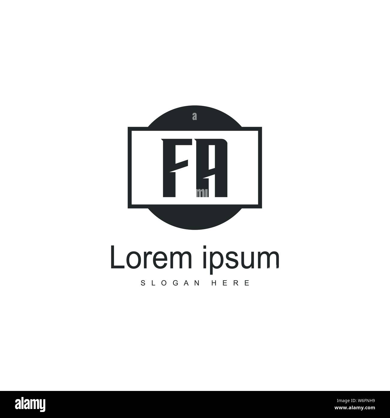 Initial FA logo template with modern frame. Minimalist FA letter logo ...