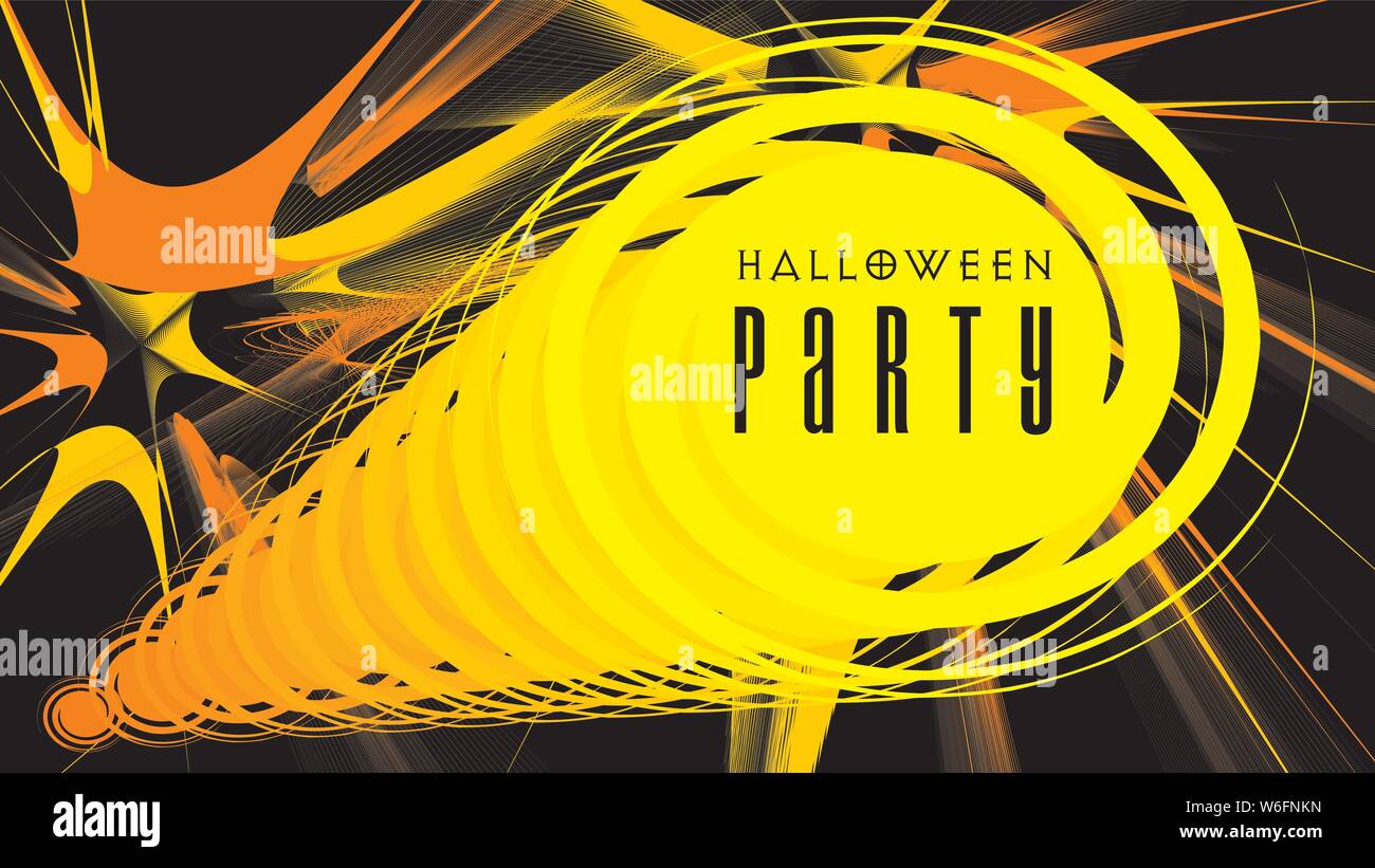 Halloween flyer or poster abstract ornamented yellow and orange on ...