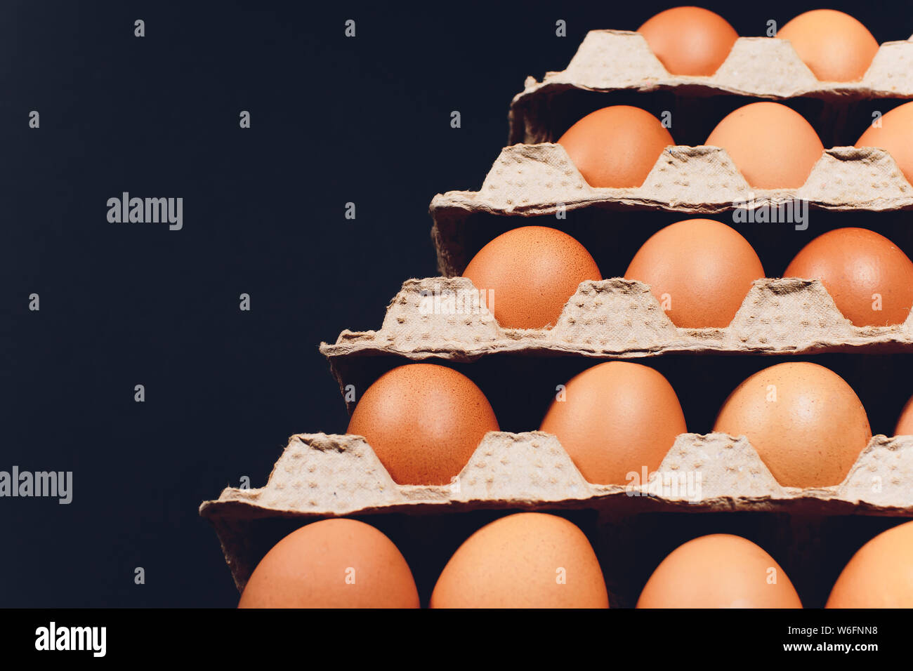 brown eggs Paper trays containers paper. many Stock Photo - Alamy