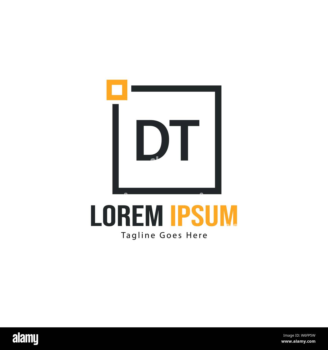 Initial DT logo template with modern frame. Minimalist DT letter logo ...