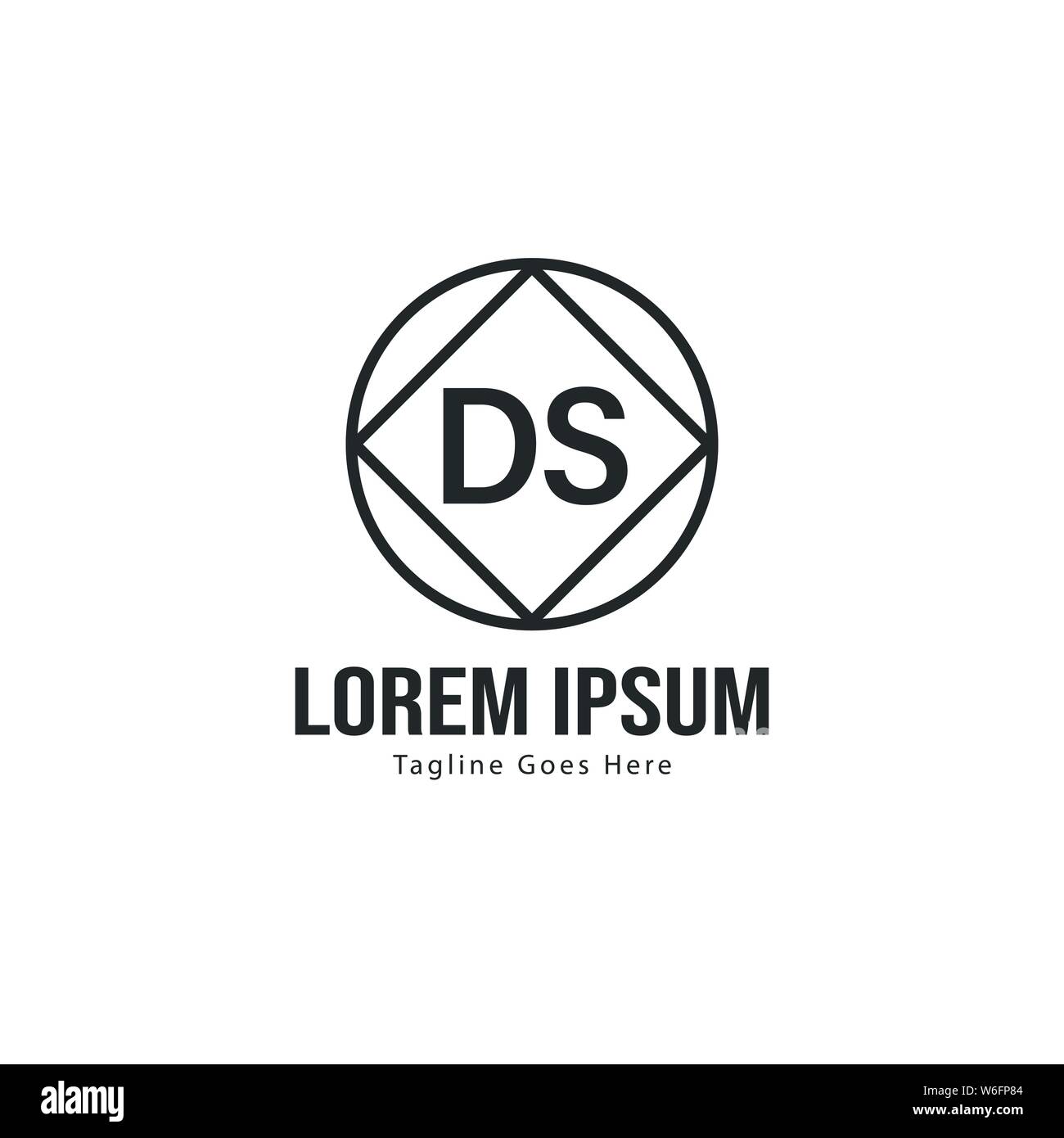 Initial DS logo template with modern frame. Minimalist DS letter logo ...