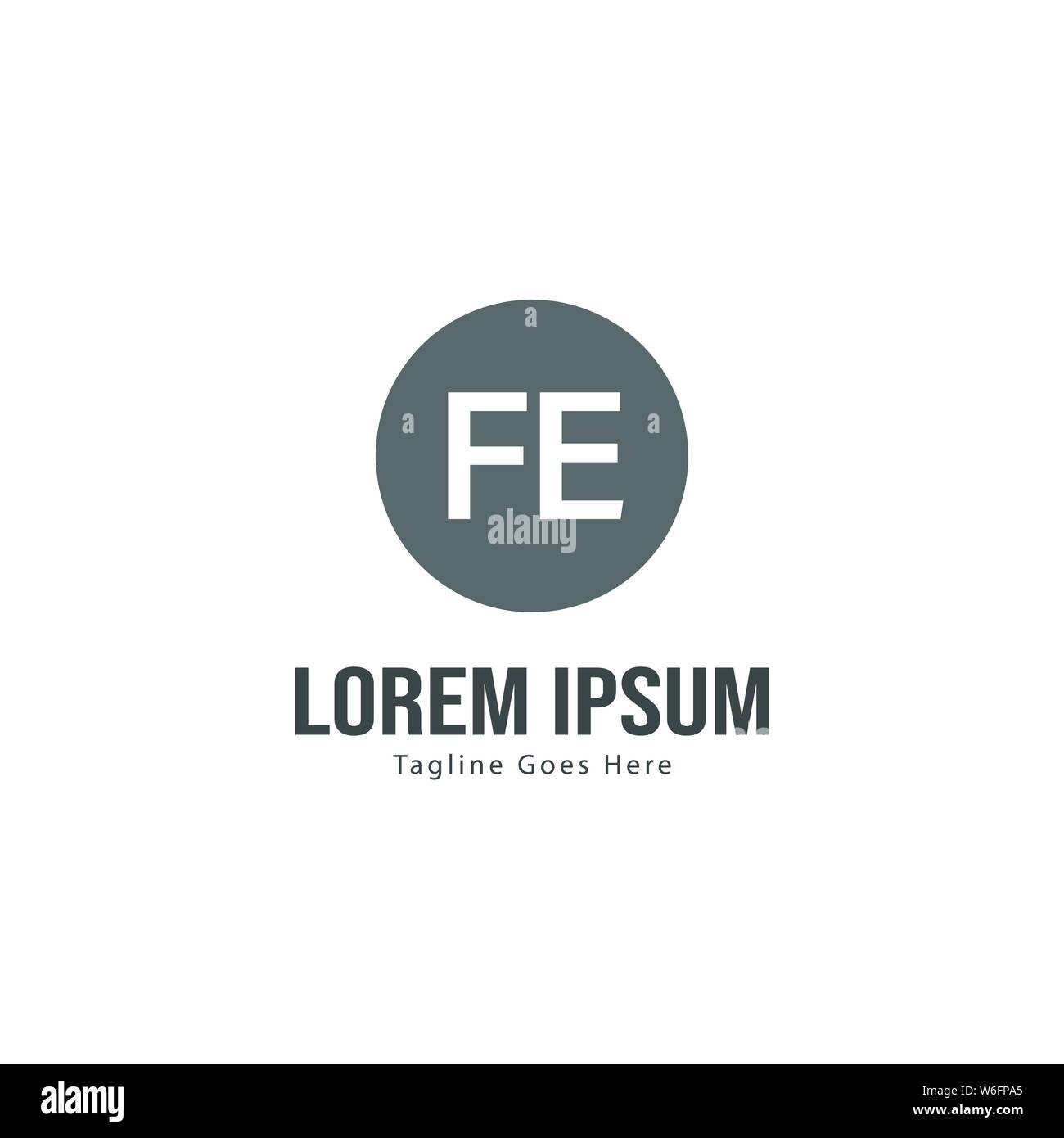 Initial FE logo template with modern frame. Minimalist FE letter logo ...