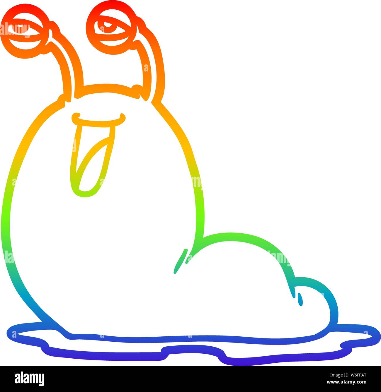 rainbow gradient line drawing of a gross cartoon slug Stock Vector ...