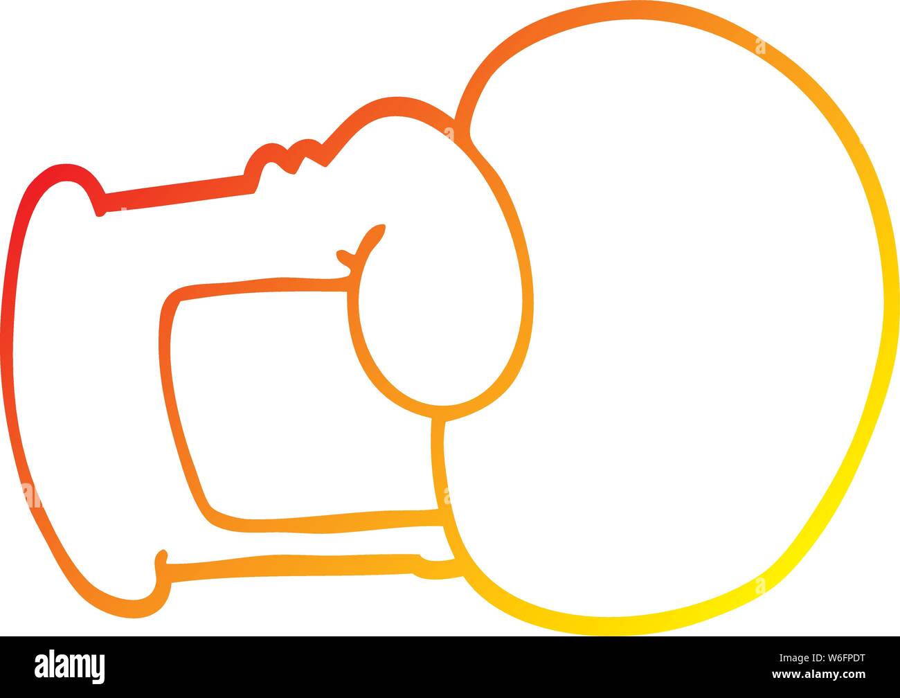 warm gradient line drawing of a cartoon boxing glove Stock Vector Image ...