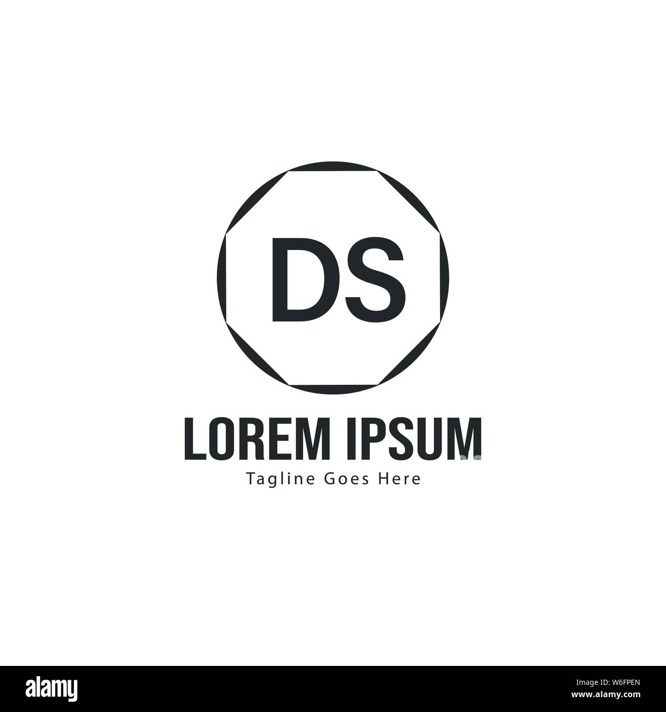Initial DS logo template with modern frame. Minimalist DS letter logo ...