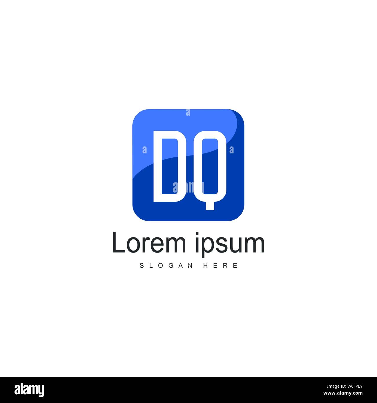 Initial DQ logo template with modern frame. Minimalist DQ letter logo ...