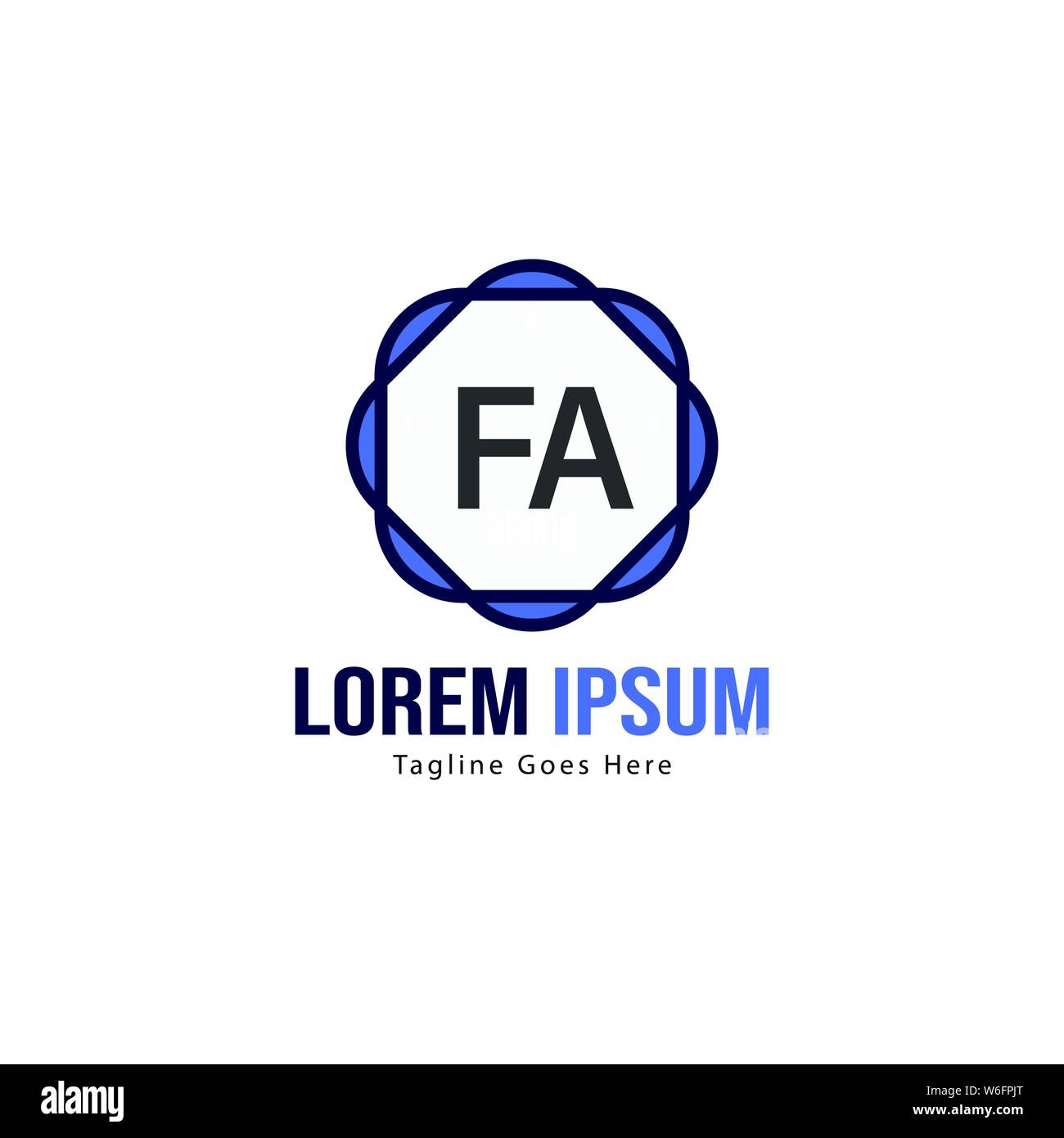 Initial FA logo template with modern frame. Minimalist FA letter logo ...