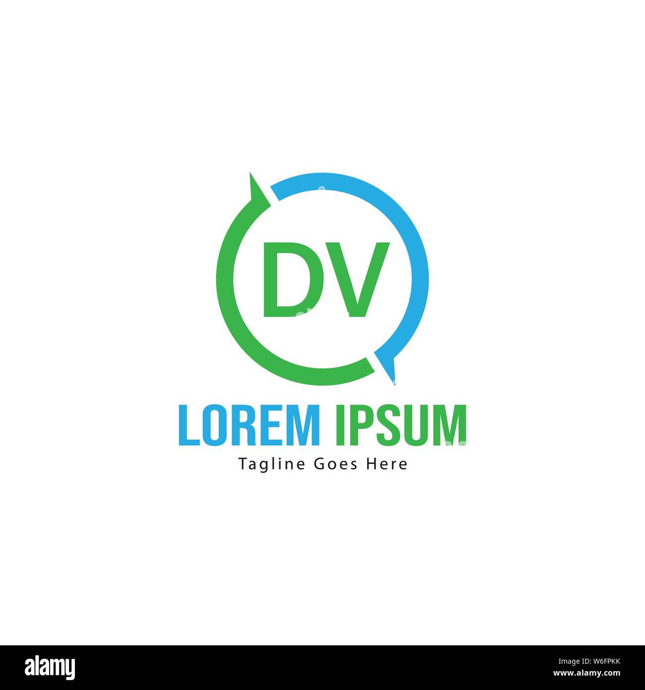 Initial DV logo template with modern frame. Minimalist DV letter logo ...