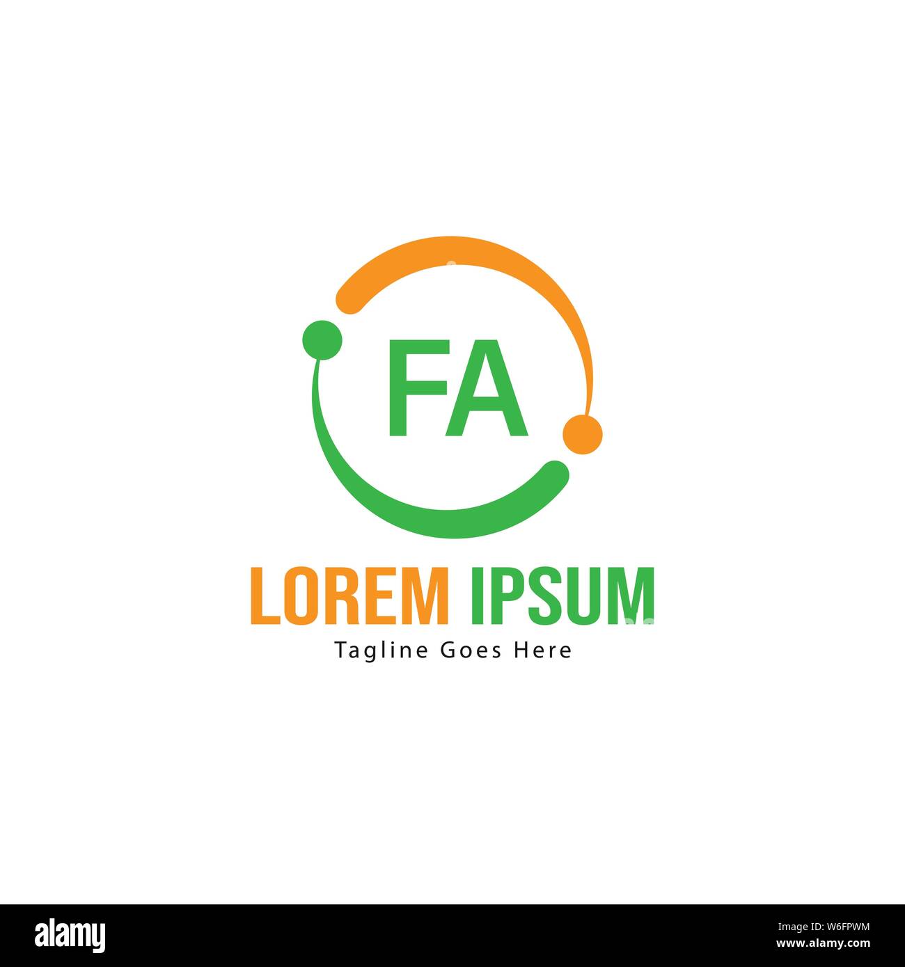 Initial FA logo template with modern frame. Minimalist FA letter logo ...