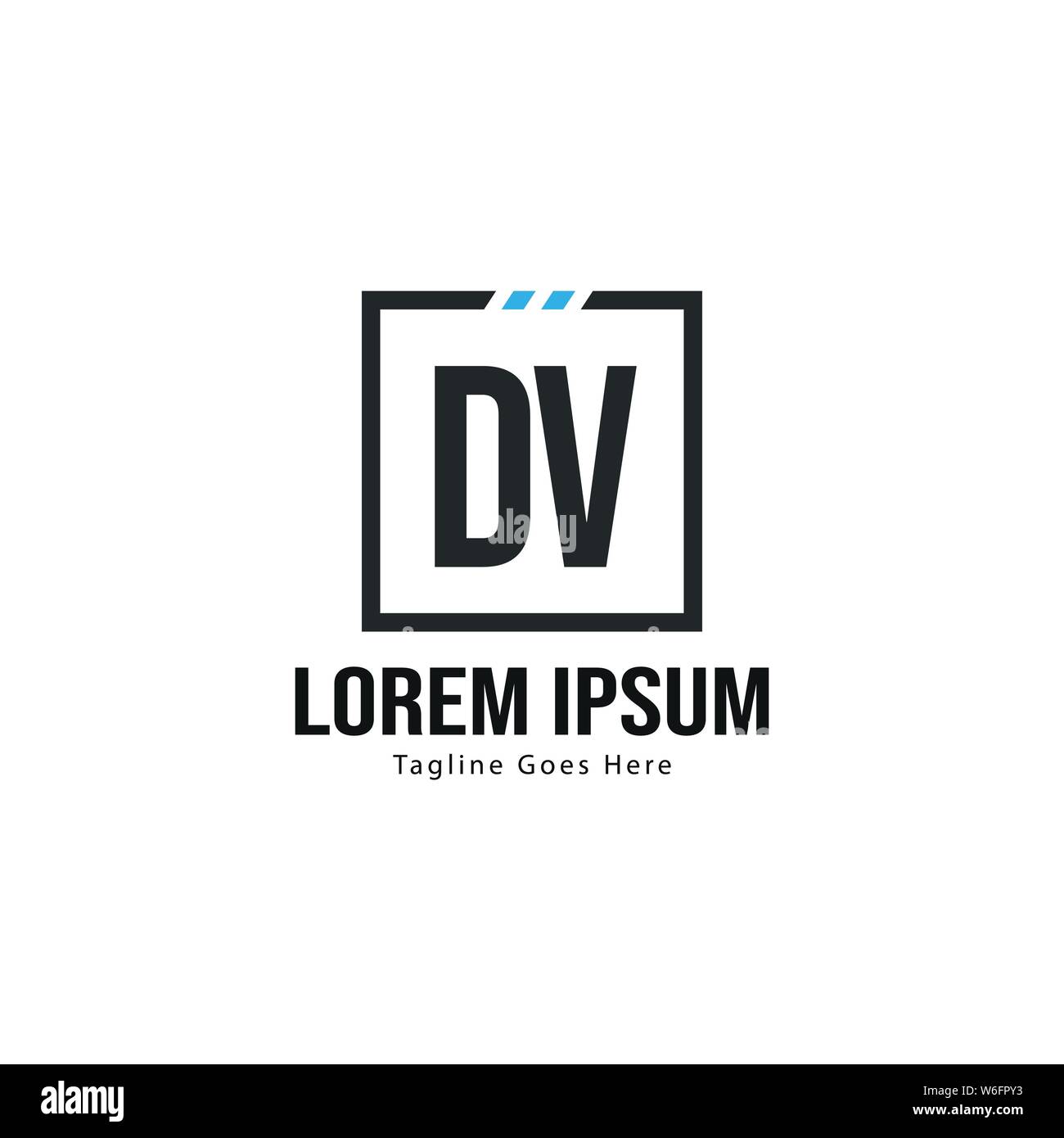 Initial DV logo template with modern frame. Minimalist DV letter logo ...