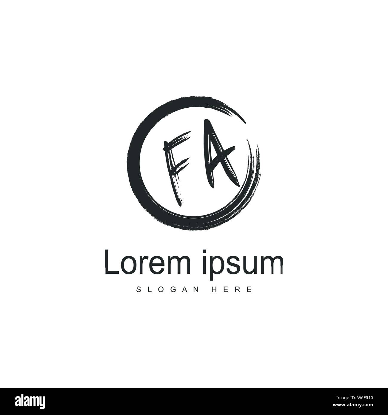 Initial FA logo template with modern frame. Minimalist FA letter logo ...