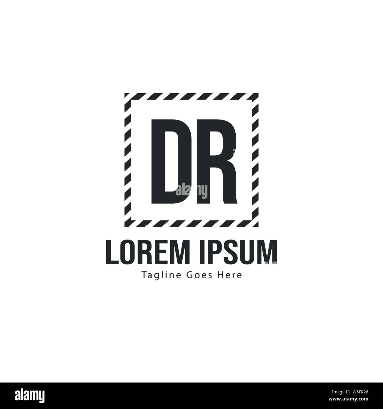 Initial DR logo template with modern frame. Minimalist DR letter logo ...