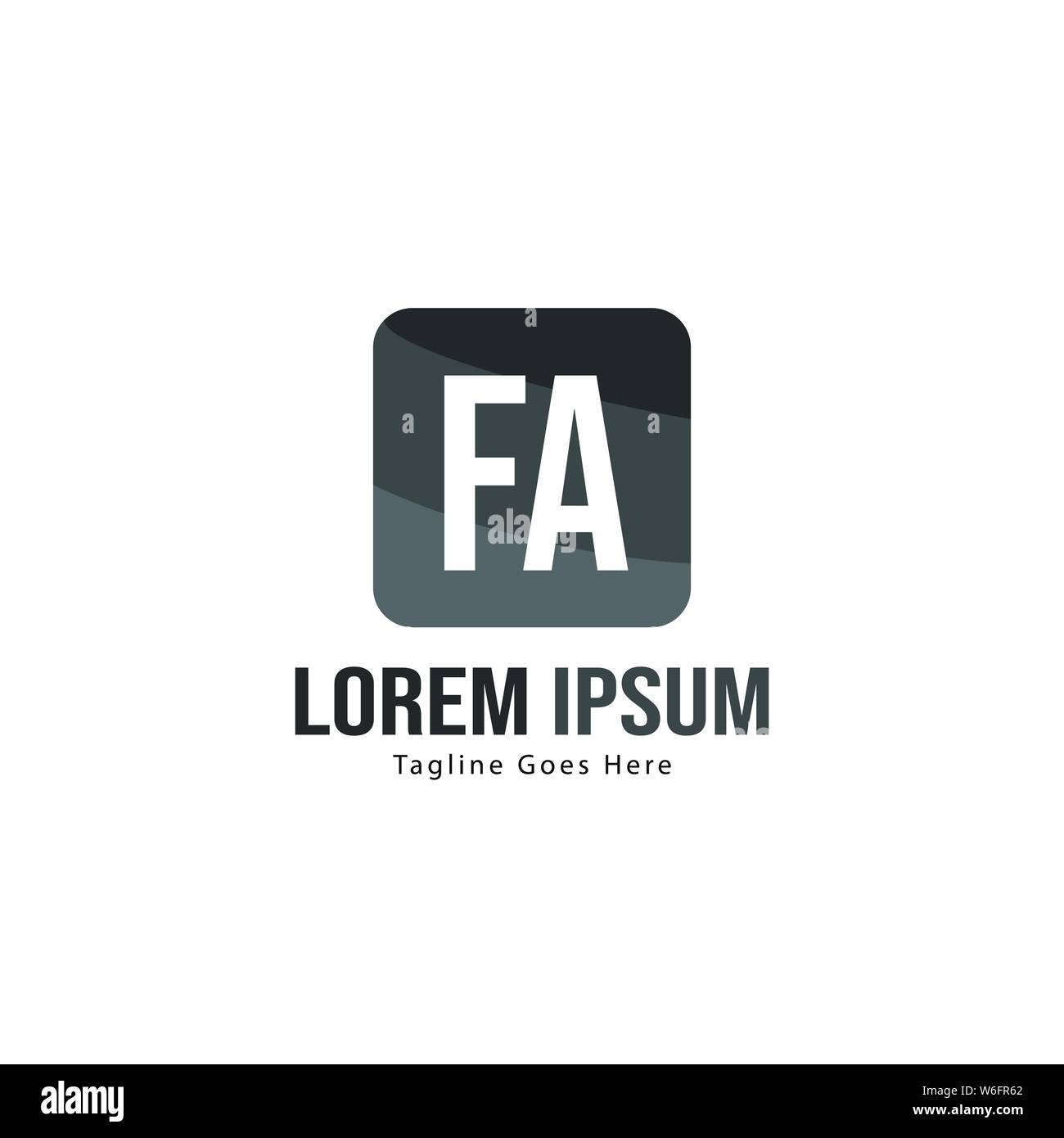 Initial FA logo template with modern frame. Minimalist FA letter logo ...