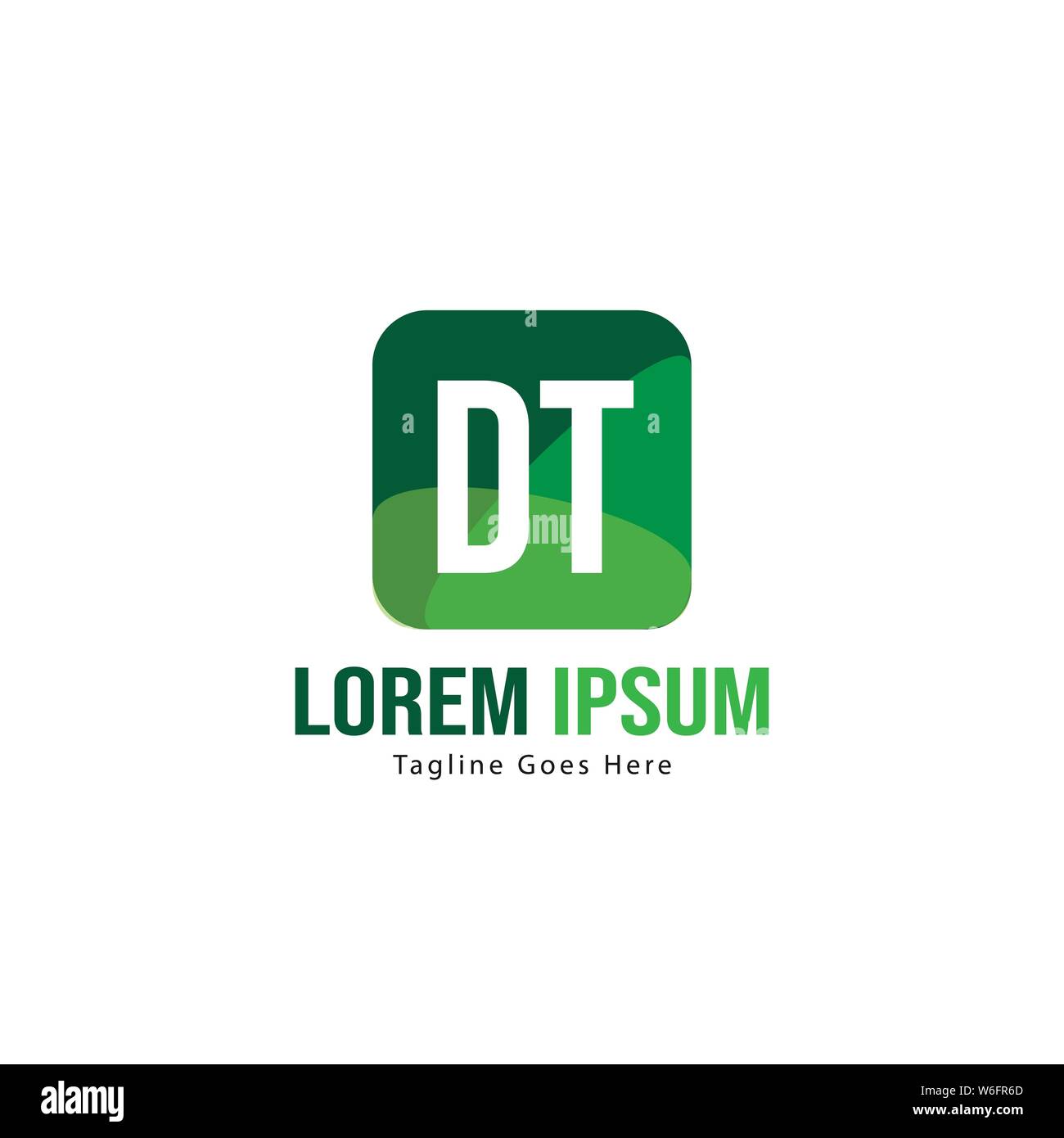 Initial DT logo template with modern frame. Minimalist DT letter logo ...