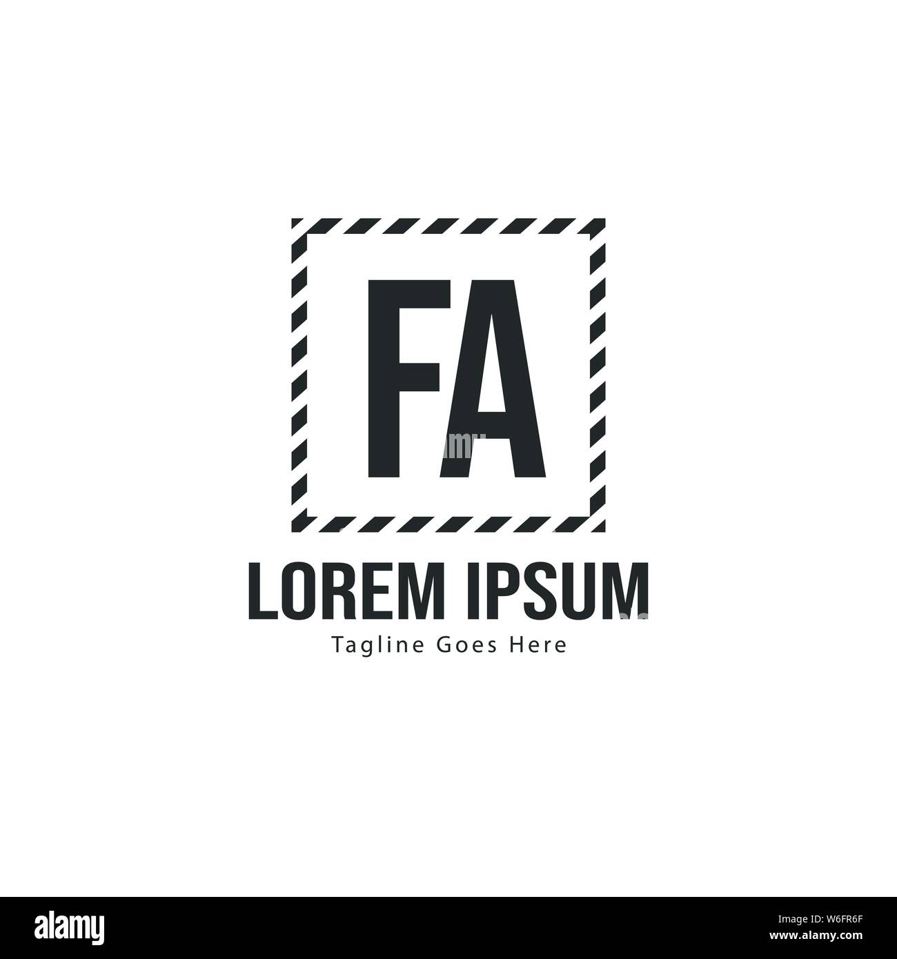 Initial FA logo template with modern frame. Minimalist FA letter logo ...