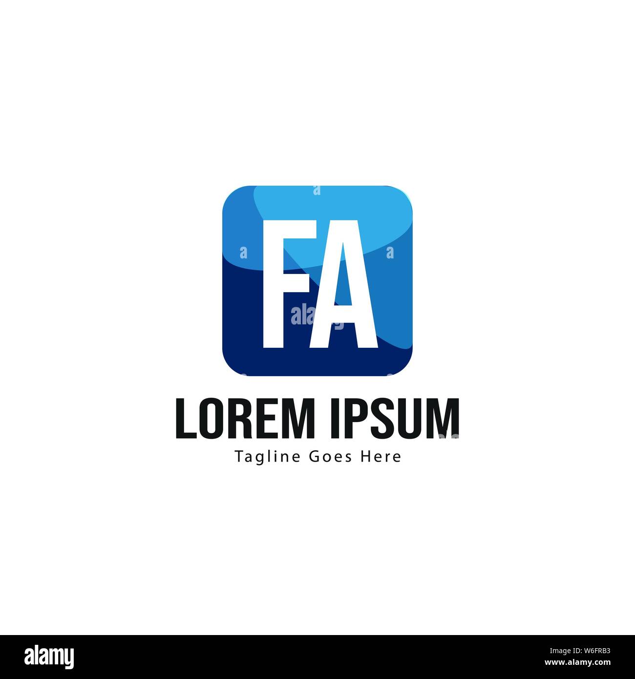 Initial FA logo template with modern frame. Minimalist FA letter logo ...