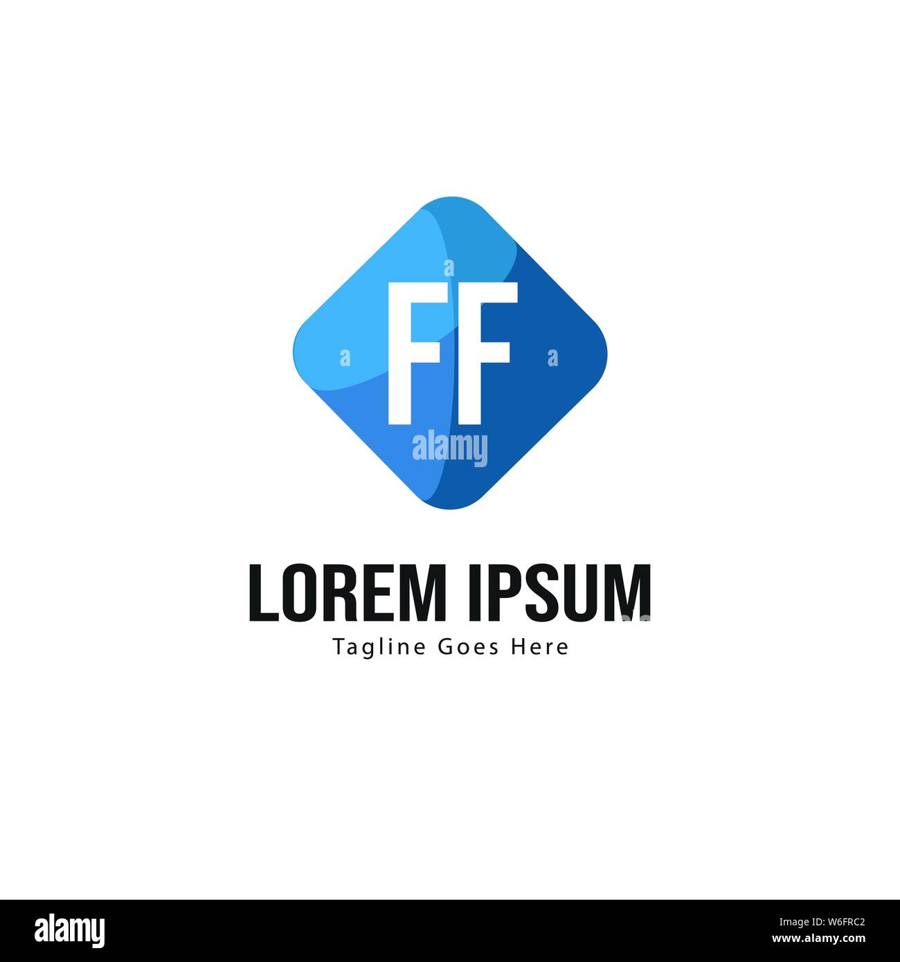 Initial FF logo template with modern frame. Minimalist FF letter logo ...