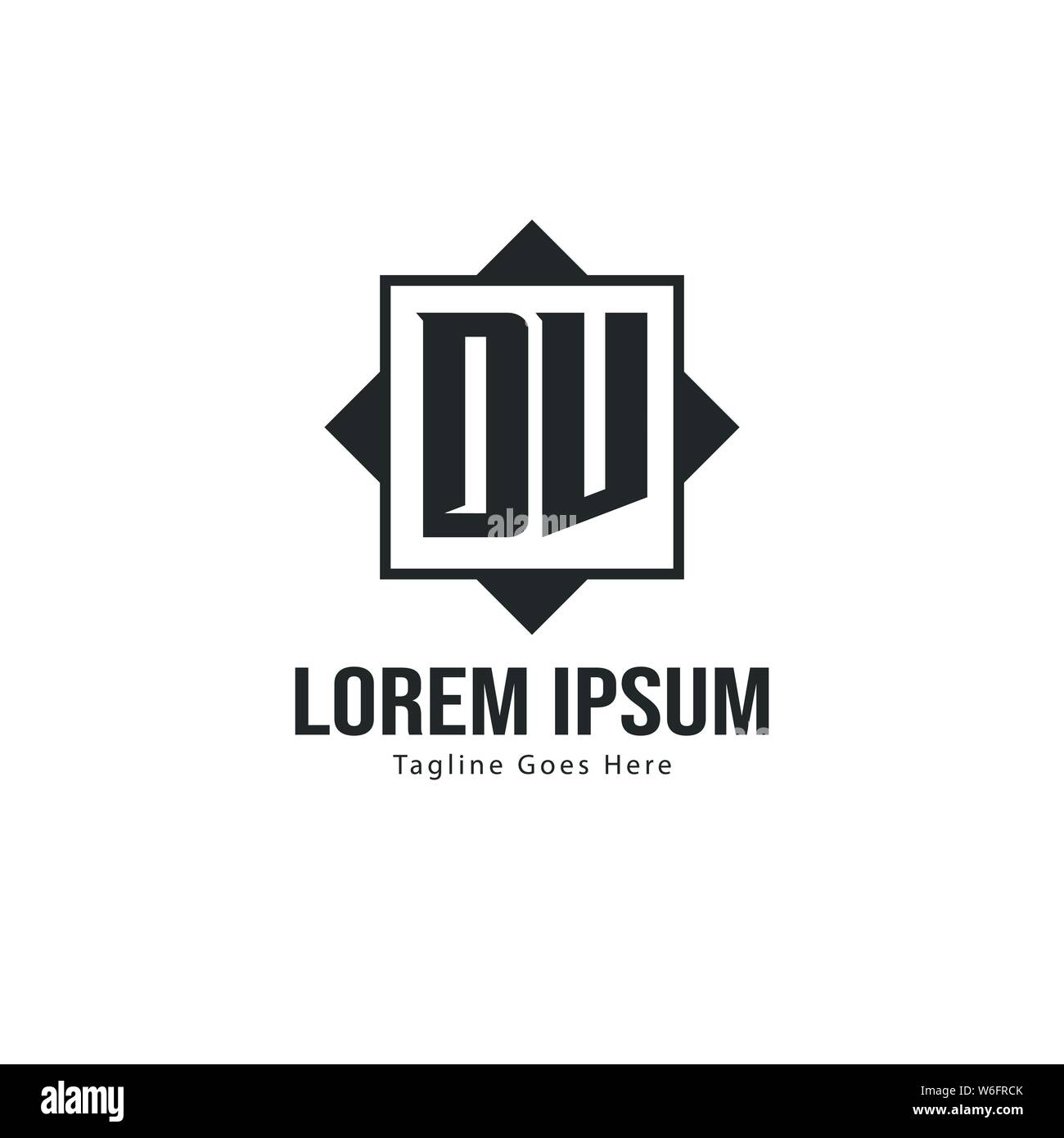 Initial DV logo template with modern frame. Minimalist DV letter logo ...