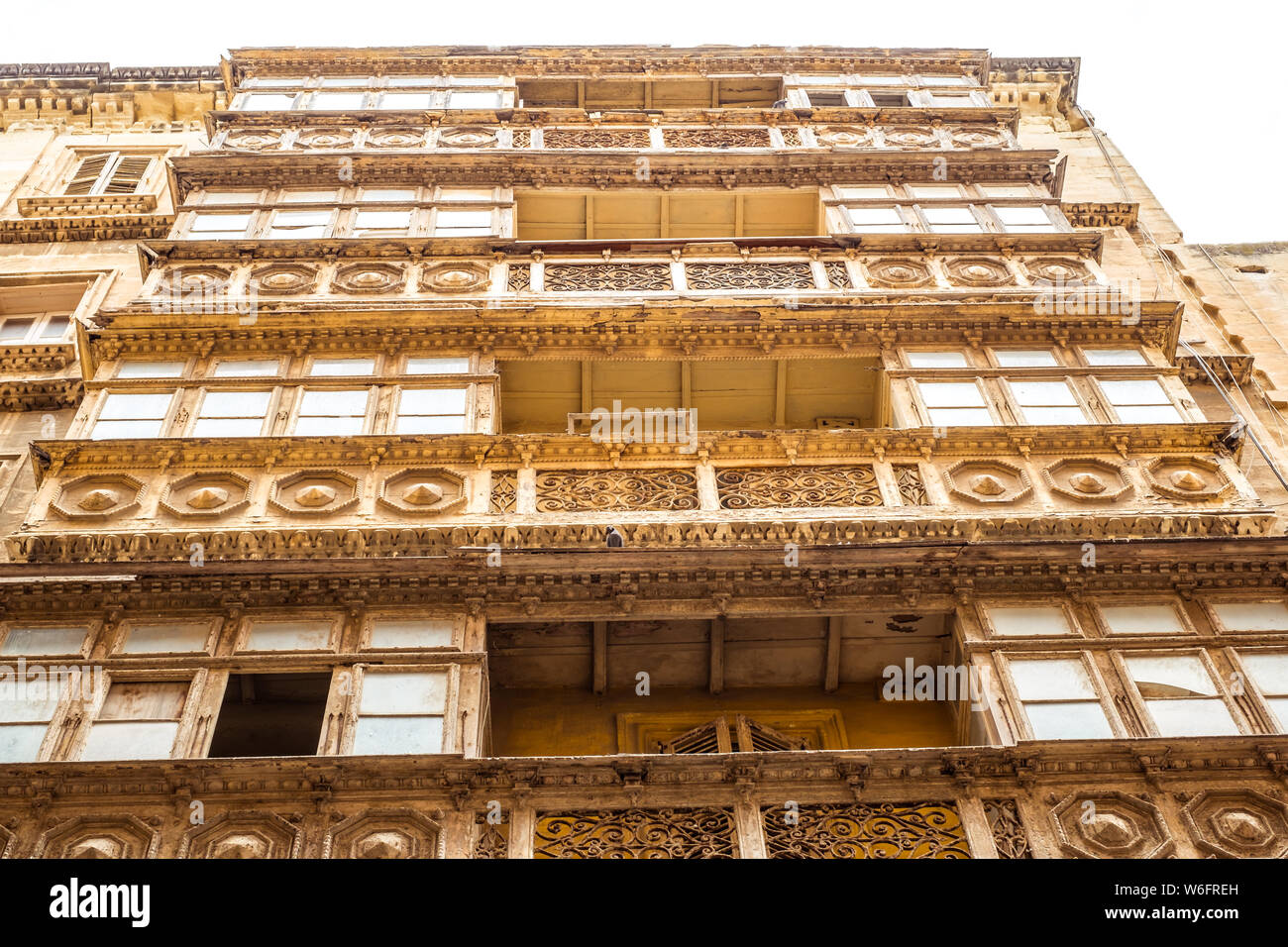 Valletta Malta, July 16 2019. Traditional architecture in Valletta Old ...