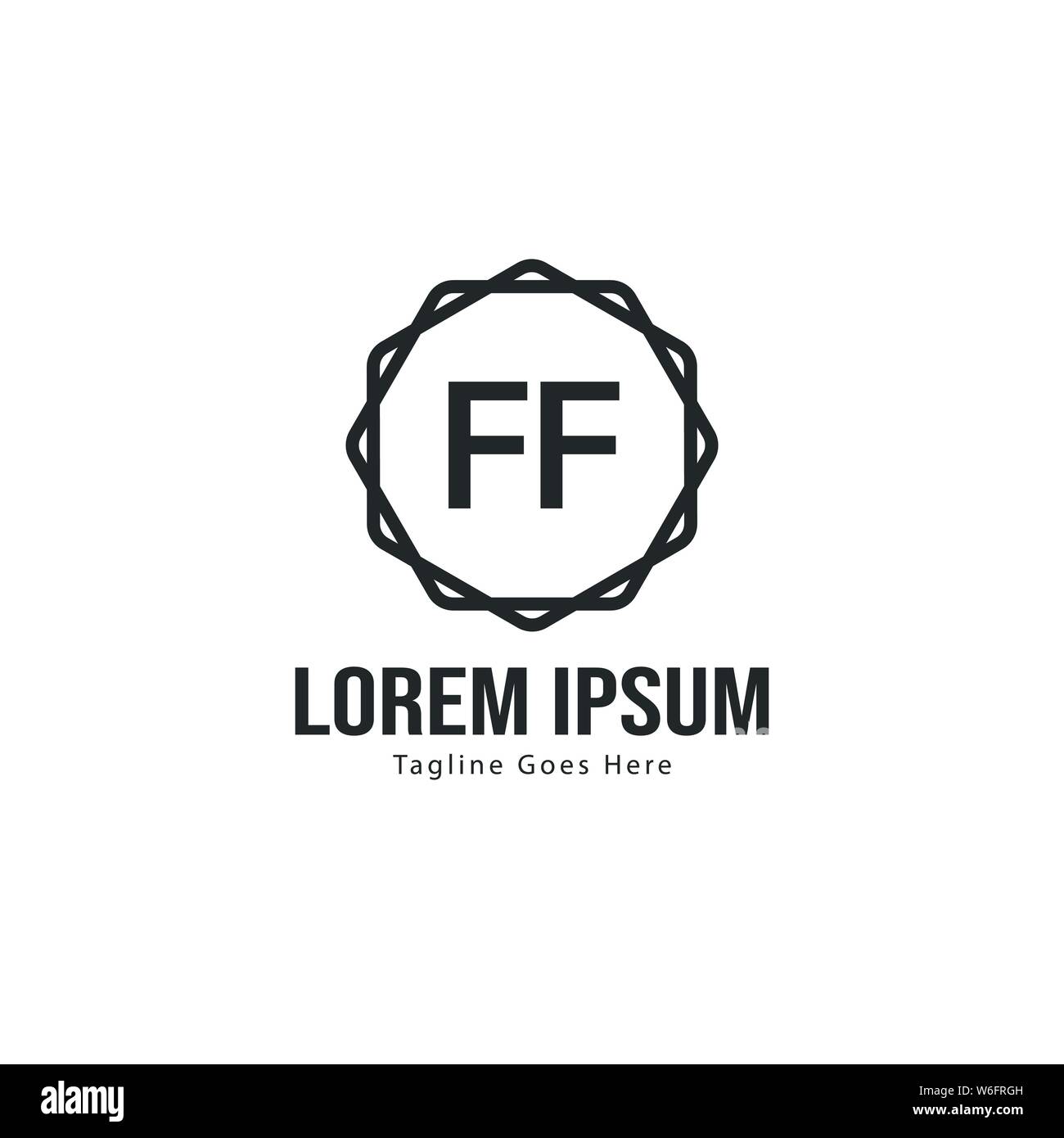 Initial FF logo template with modern frame. Minimalist FF letter logo ...