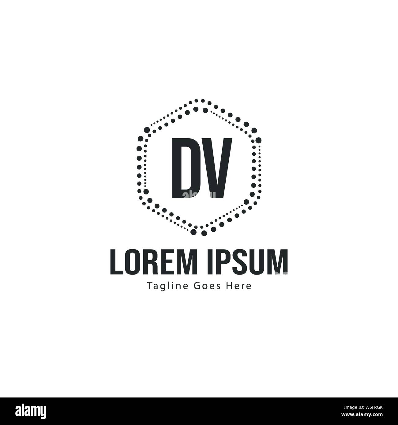 Initial DV logo template with modern frame. Minimalist DV letter logo ...