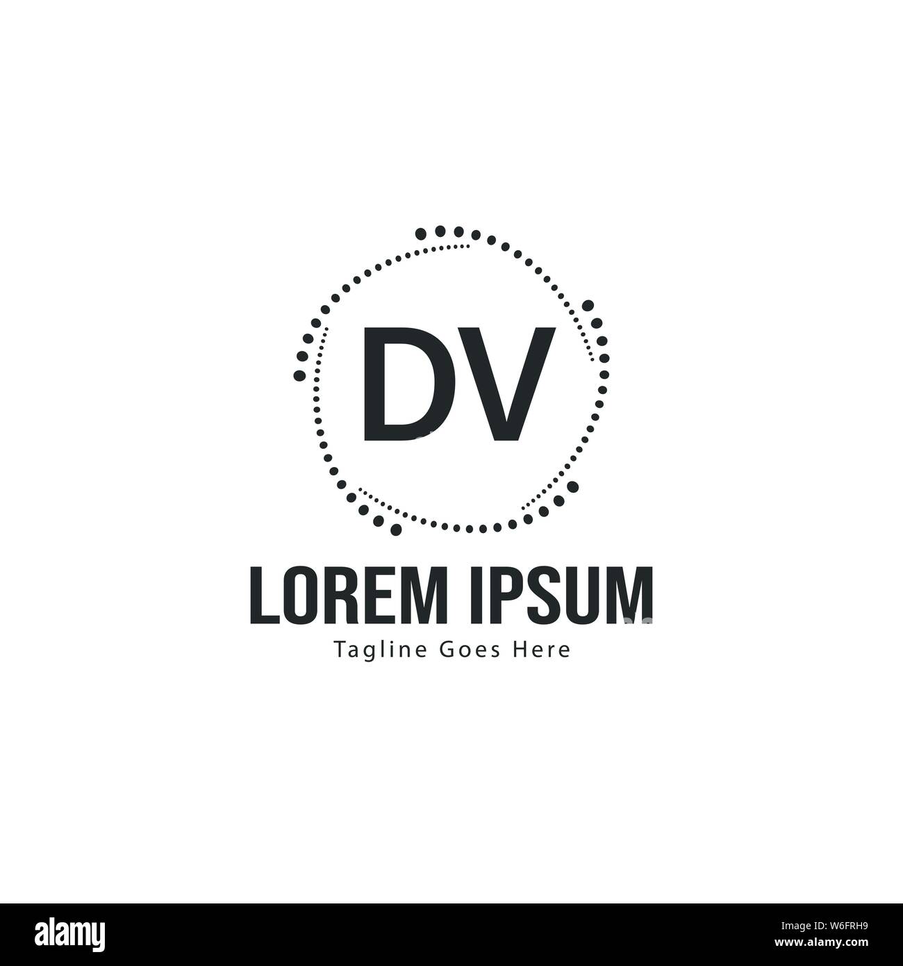 Initial DV logo template with modern frame. Minimalist DV letter logo ...