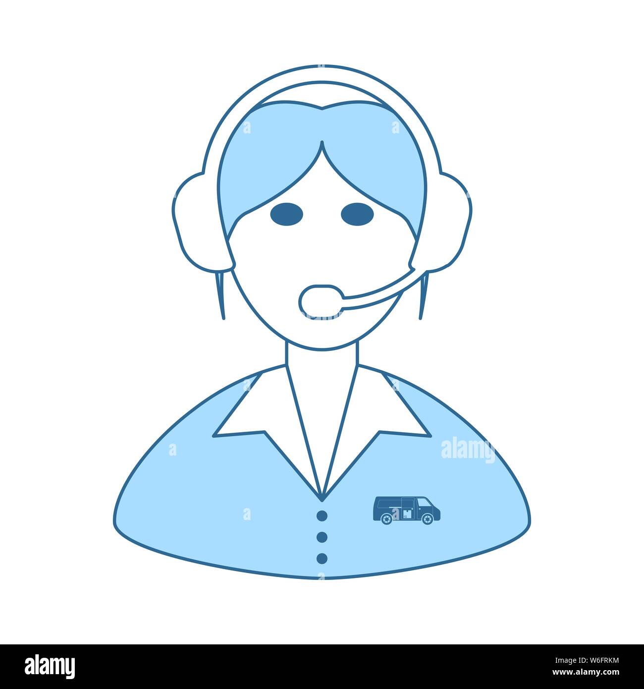 Logistic Dispatcher Consultant Icon. Thin Line With Blue Fill Design ...