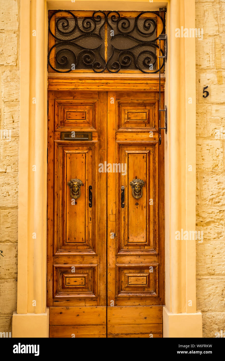 Valletta Malta, July 16 2019. Traditional architecture in Valletta Old ...