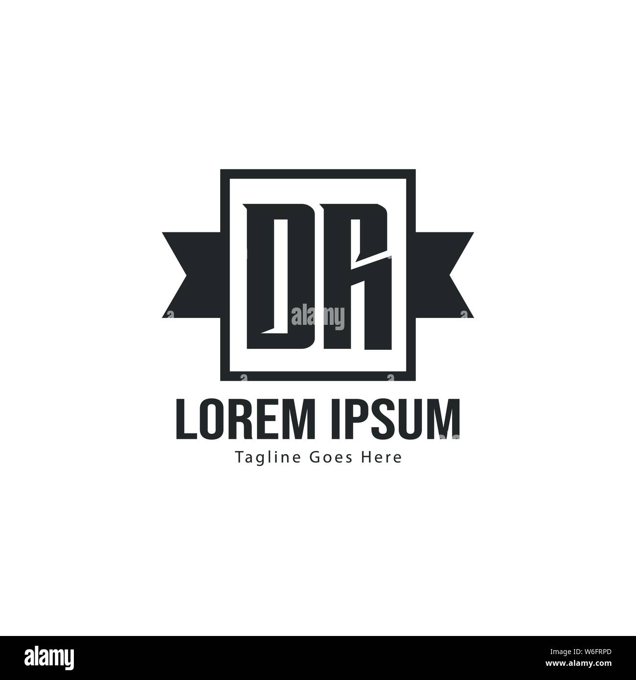 Initial DR logo template with modern frame. Minimalist DR letter logo ...