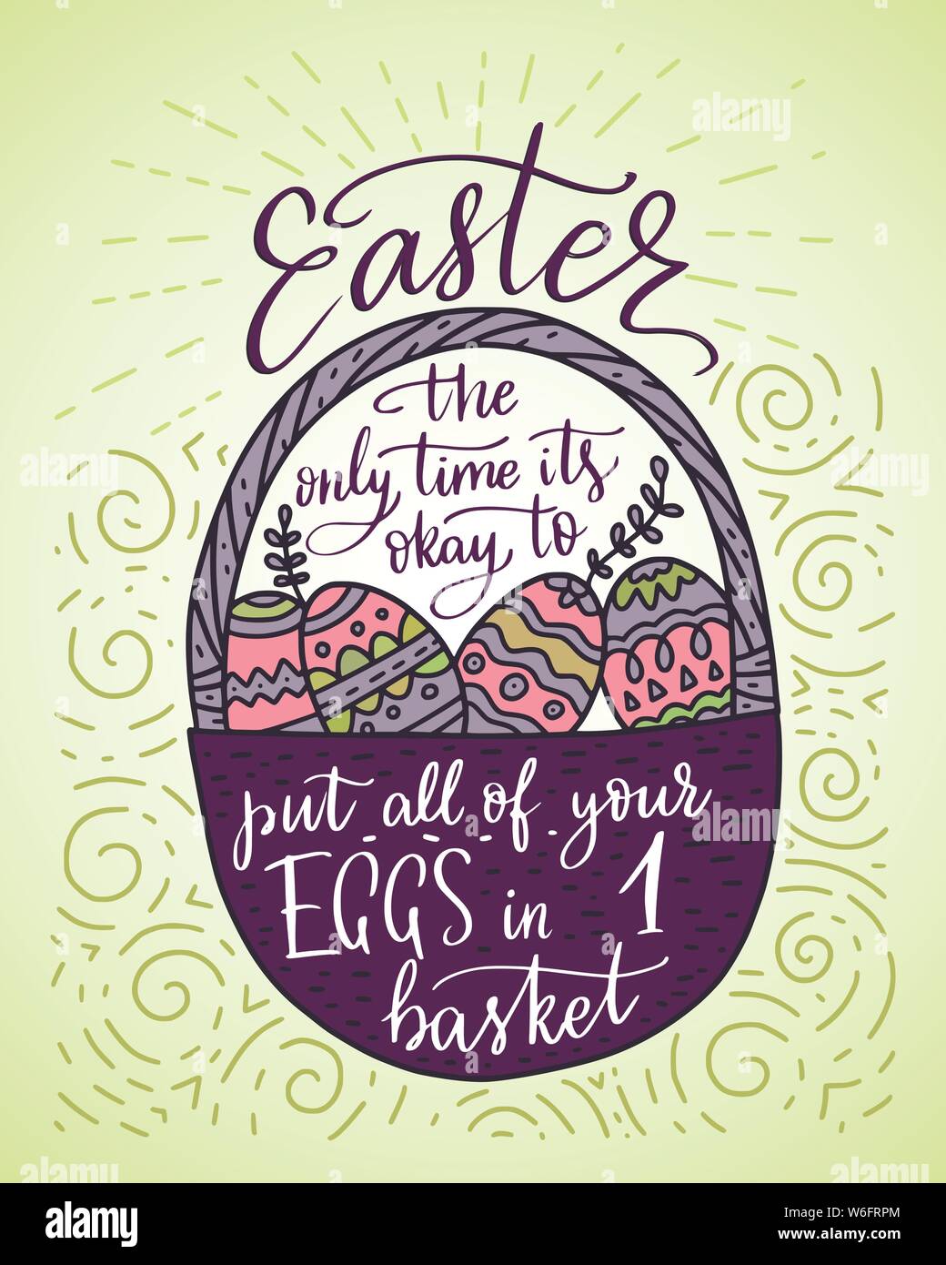 Easter vector lettering card. Postcart with quote - Easter, the only ...