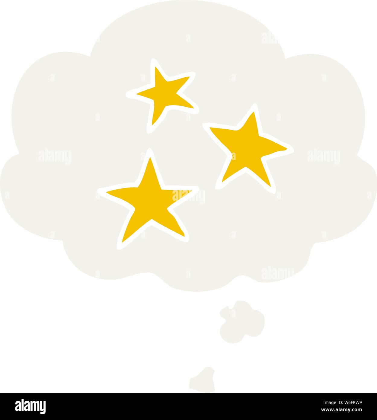 cartoon star symbols with thought bubble in retro style Stock Vector ...