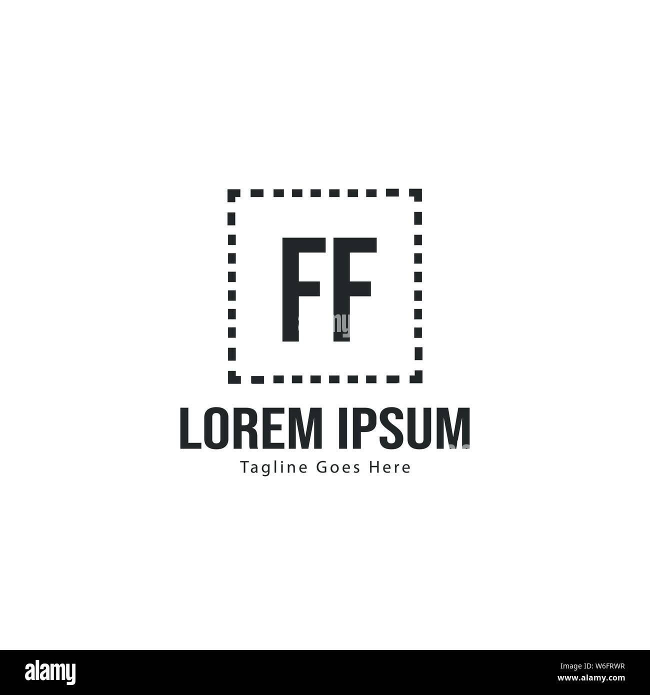 Initial FF logo template with modern frame. Minimalist FF letter logo ...