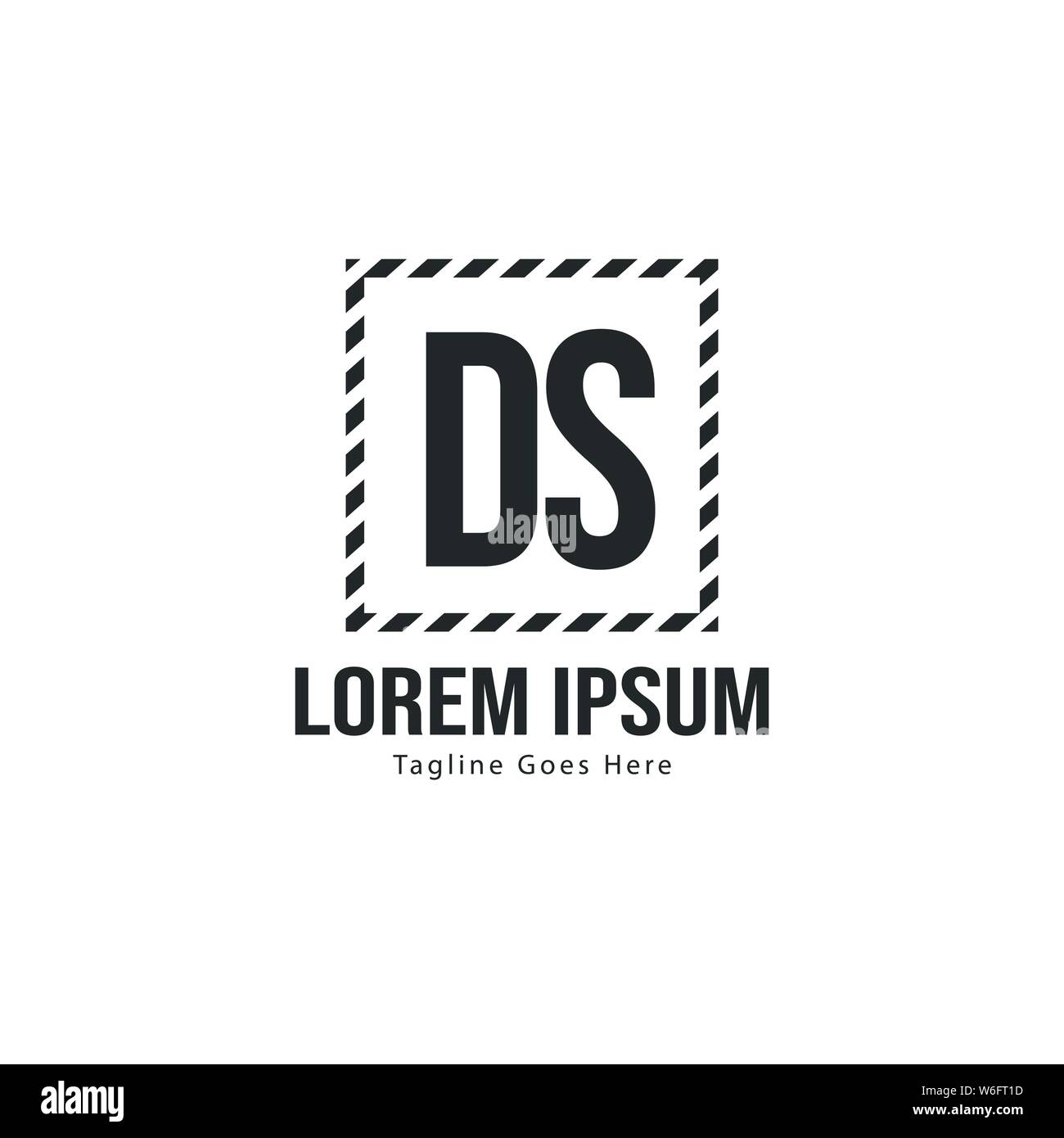 Initial DS logo template with modern frame. Minimalist DS letter logo ...