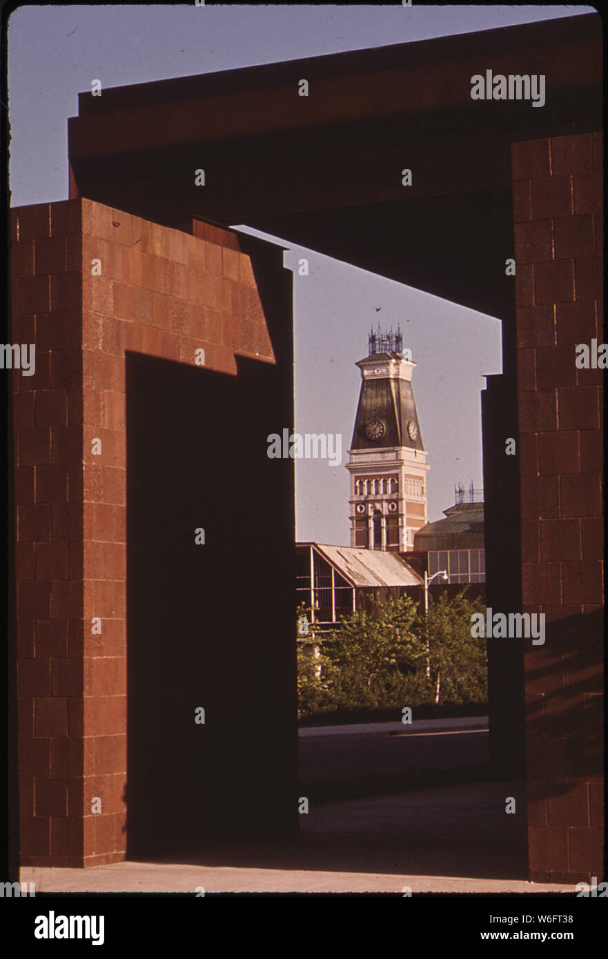 COURTHOUSE TOWER SEEN FROM CIVIC MALL AREA Stock Photo - Alamy