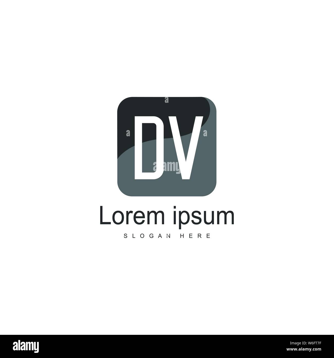 Initial DV logo template with modern frame. Minimalist DV letter logo ...