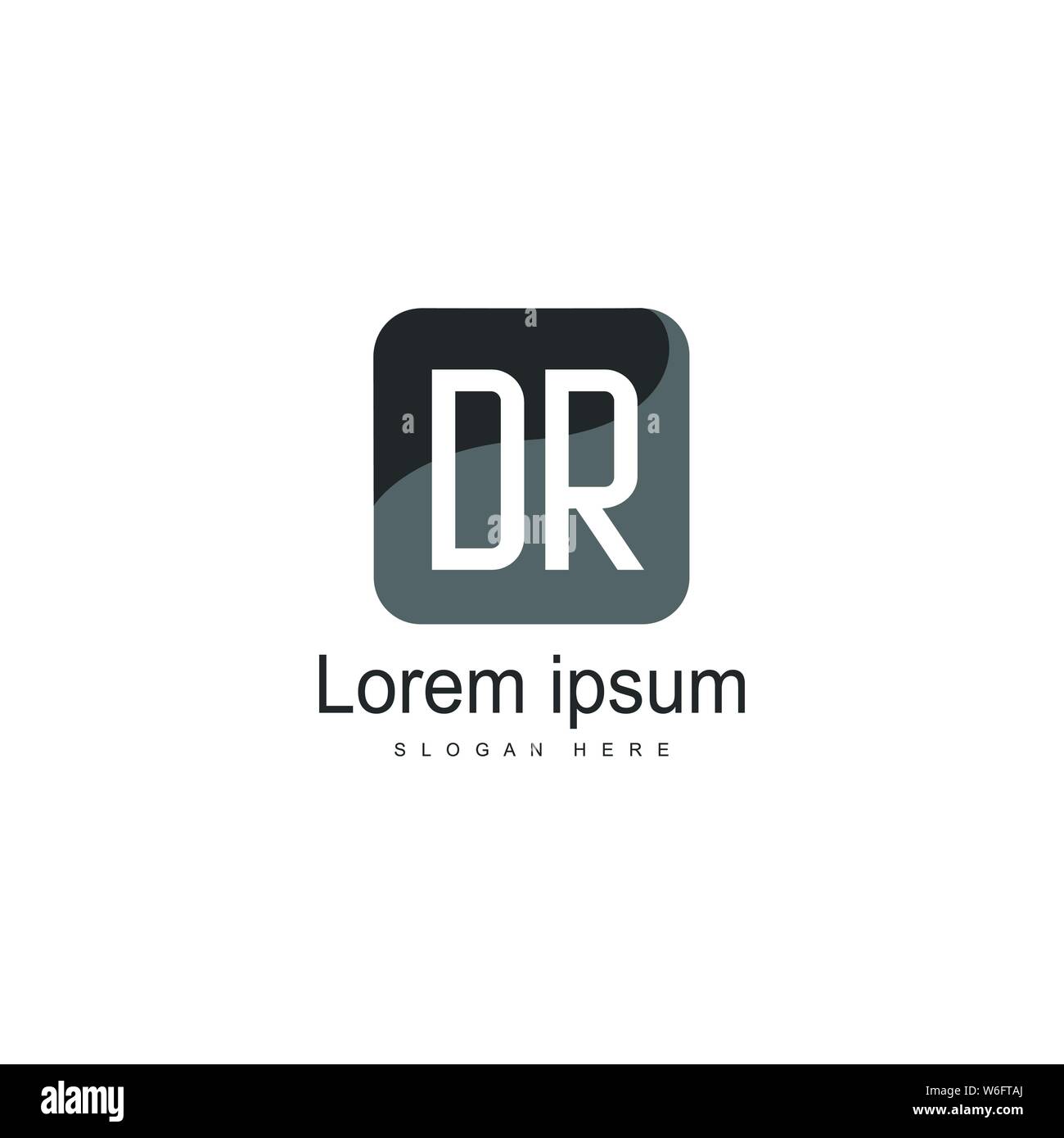 Initial DR logo template with modern frame. Minimalist DR letter logo ...