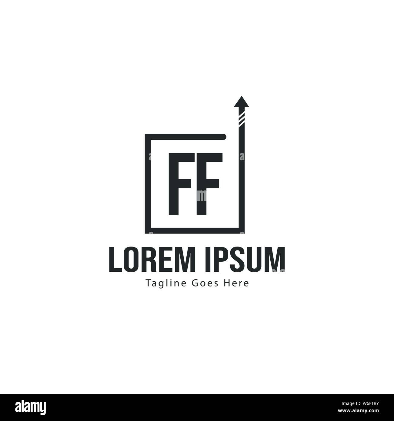 Initial FF logo template with modern frame. Minimalist FF letter logo ...