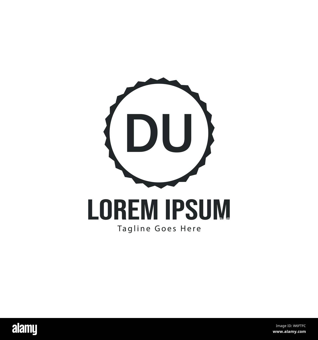 Initial DU logo template with modern frame. Minimalist DU letter logo ...