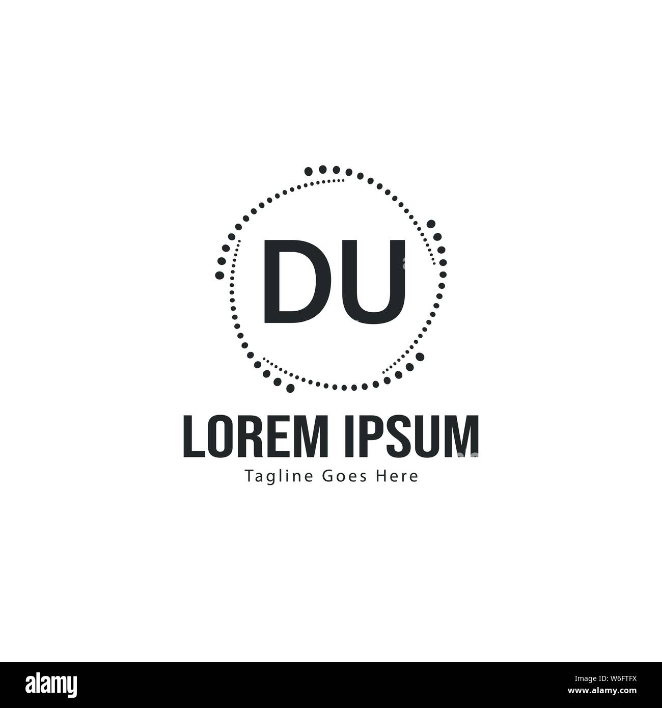 Initial DU logo template with modern frame. Minimalist DU letter logo ...