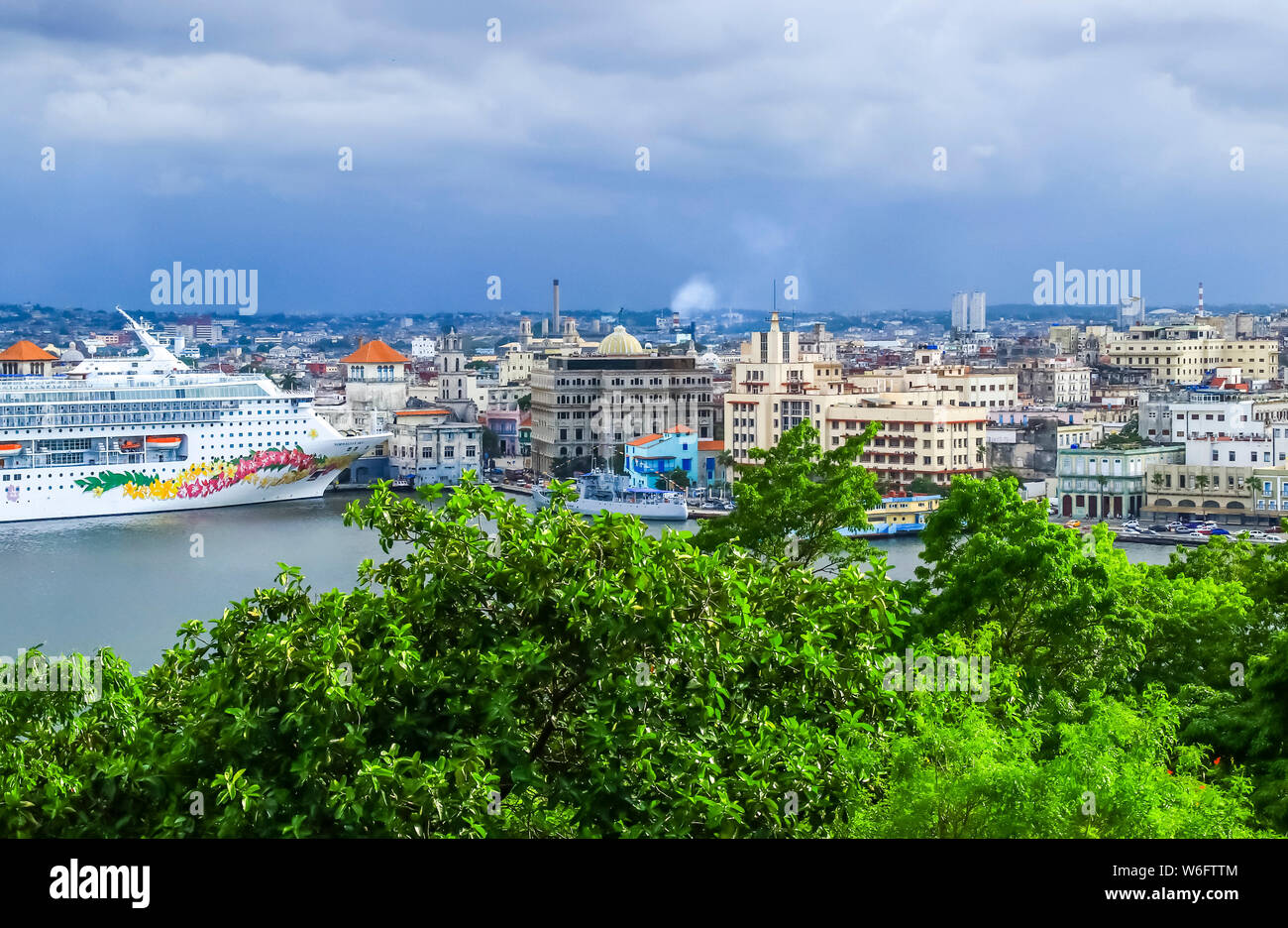 Cruise Ship anchored in the port of Havana Cuba Stock Photo - Alamy