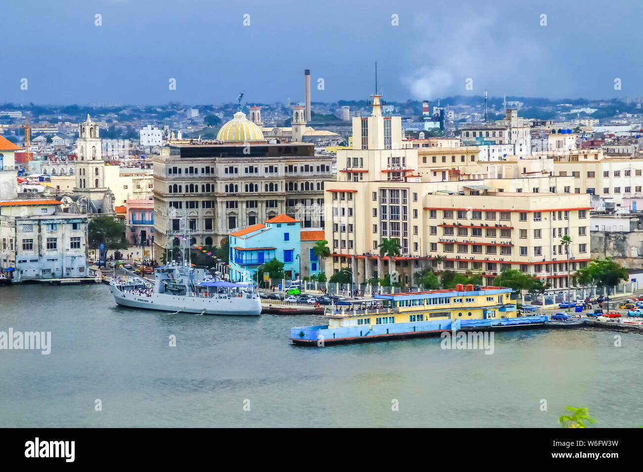 Cruise Ship anchored in the port of Havana Cuba Stock Photo - Alamy
