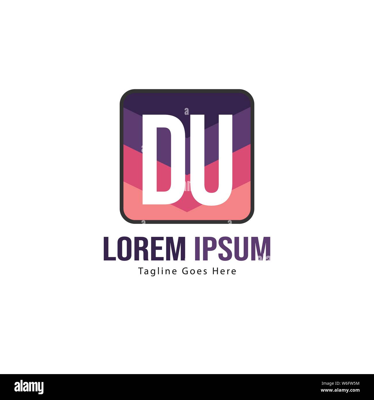 Initial DU logo template with modern frame. Minimalist DU letter logo ...