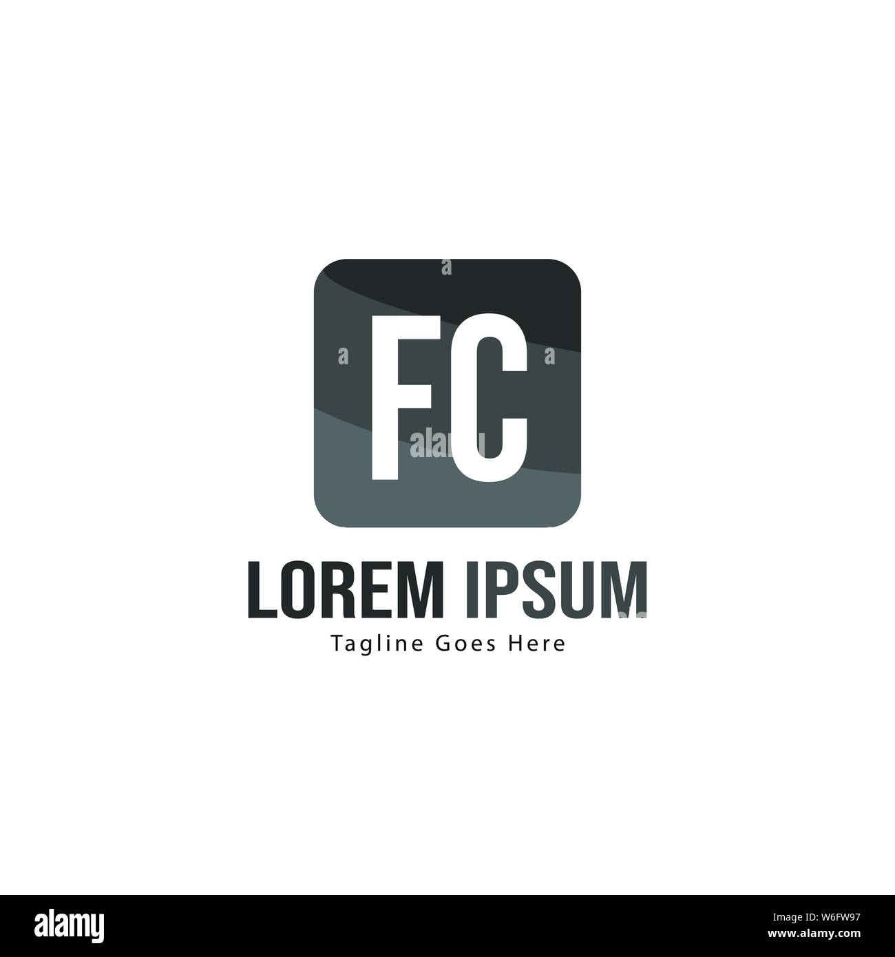 Initial FC logo template with modern frame. Minimalist FC letter logo ...
