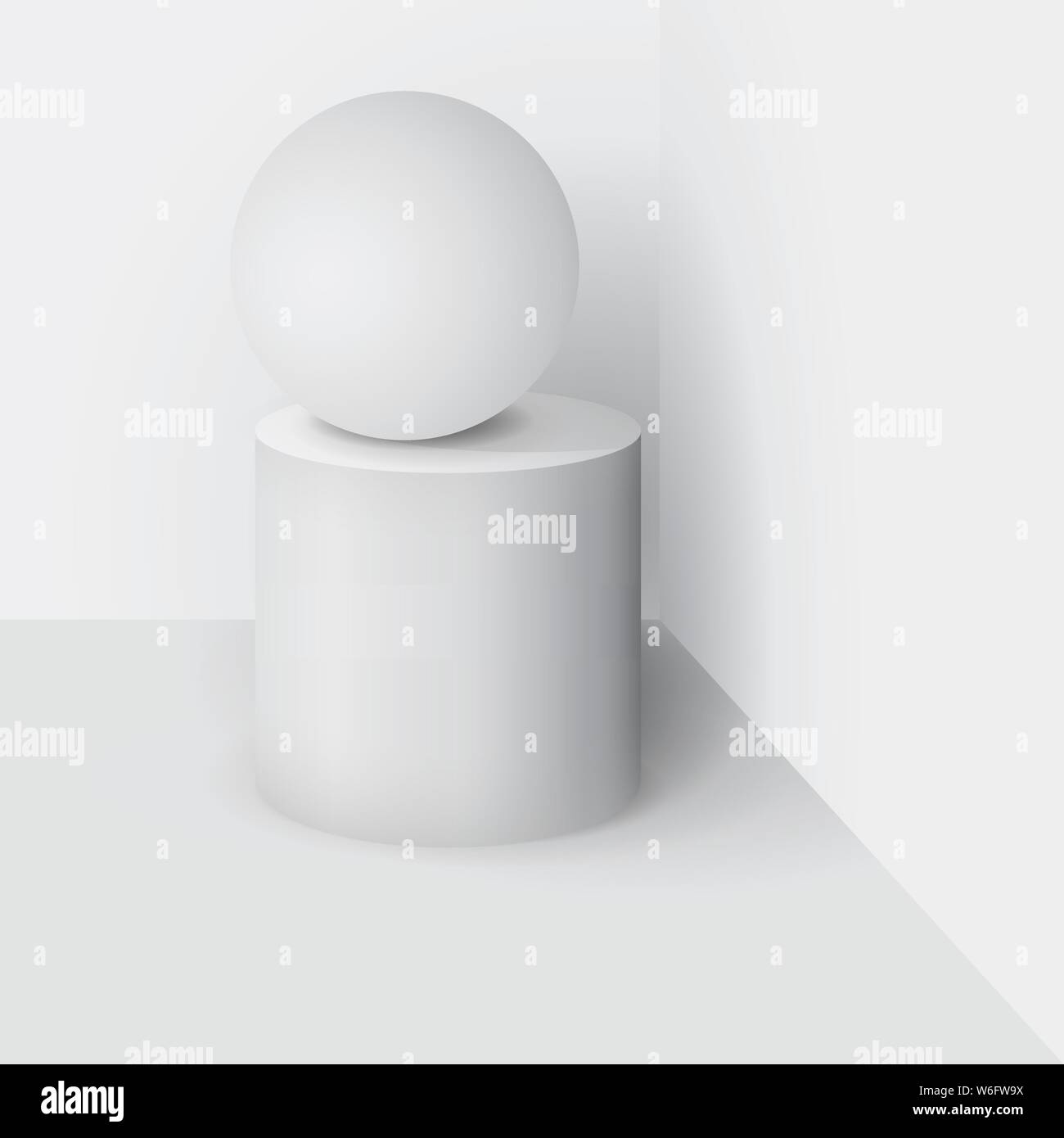 White 3d ball in white corner. Sphere mock up Stock Vector Image & Art ...