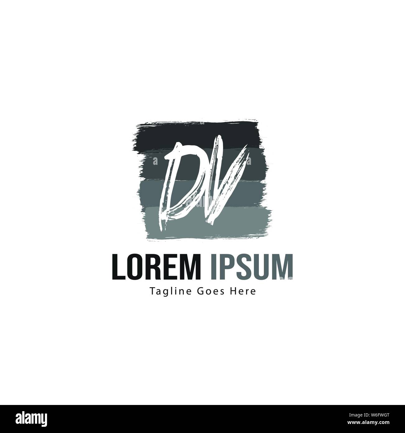 Initial DV logo template with modern frame. Minimalist DV letter logo ...